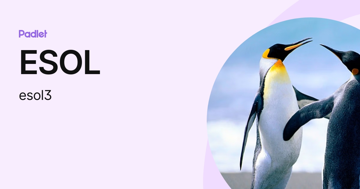 ESOL (esol3) profile | Padlet