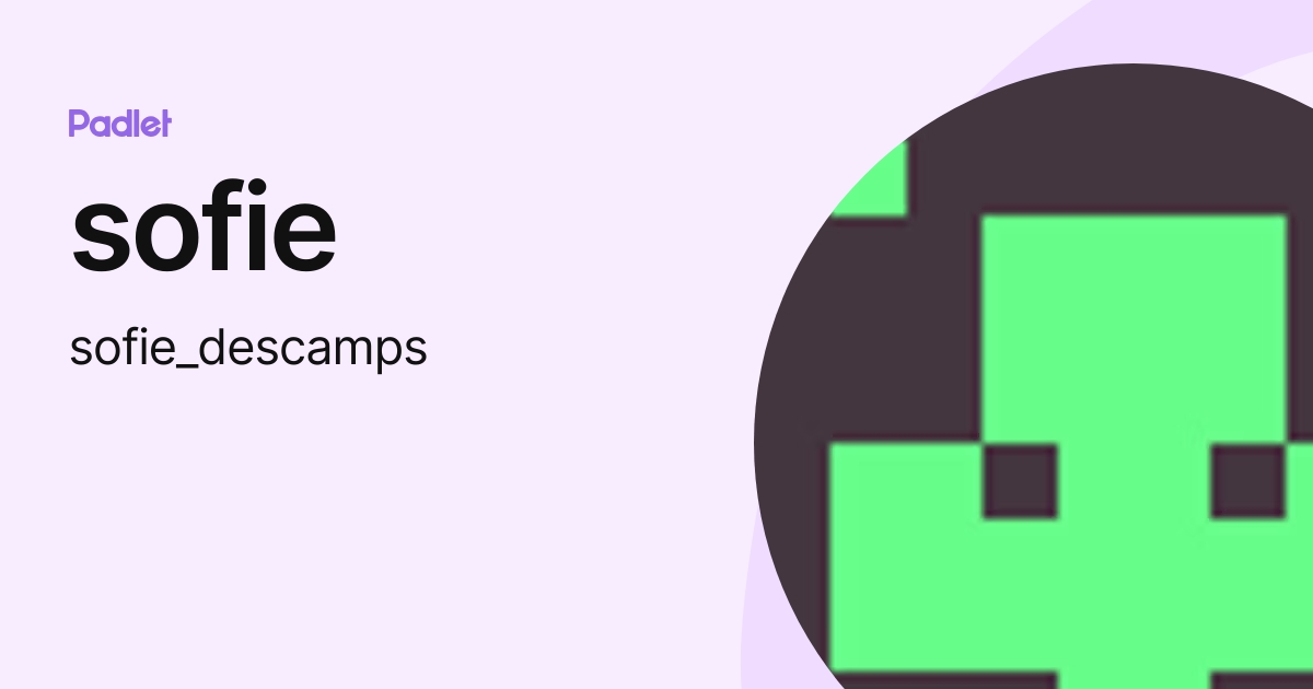 sofie (sofie_descamps) profile | Padlet