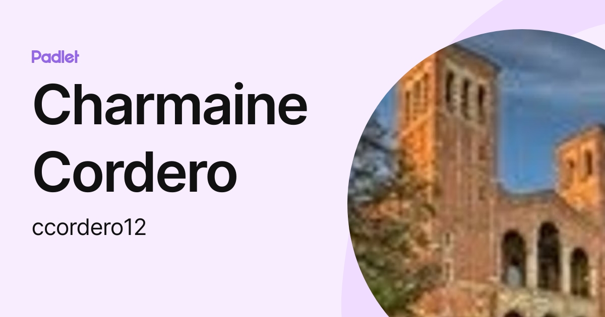 Charmaine Cordero (ccordero12) profile | Padlet