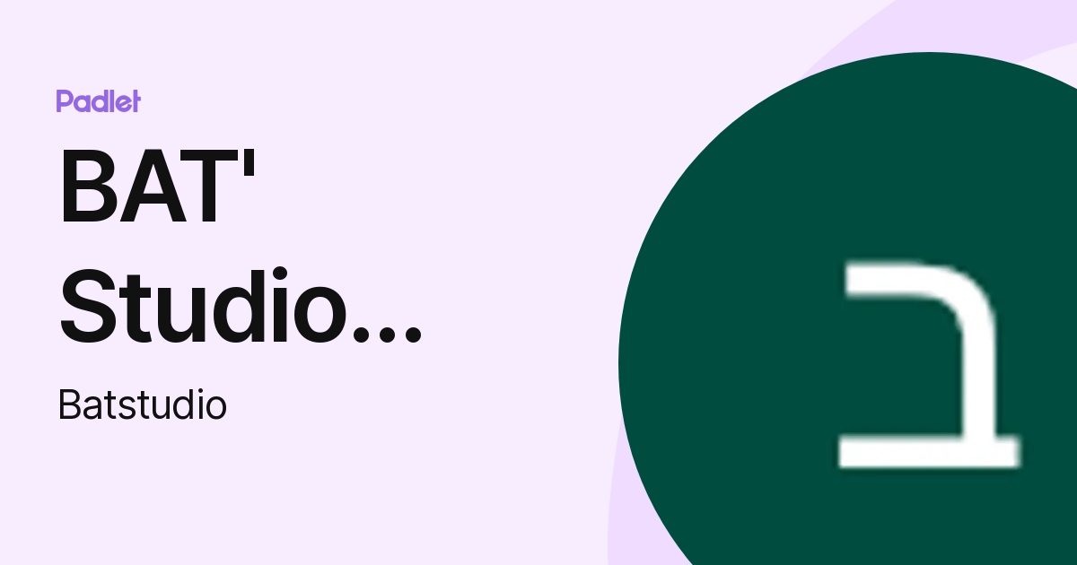 BAT' Studio 0556679272 (Batstudio) profile | Padlet