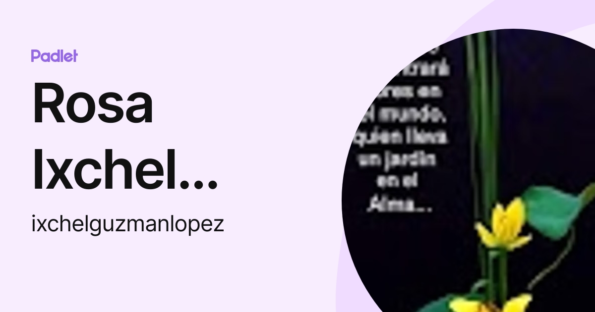Rosa Ixchel Guzmán López (ixchelguzmanlopez) profile | Padlet