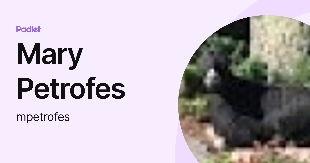 Mary Petrofes (mpetrofes) profile | Padlet
