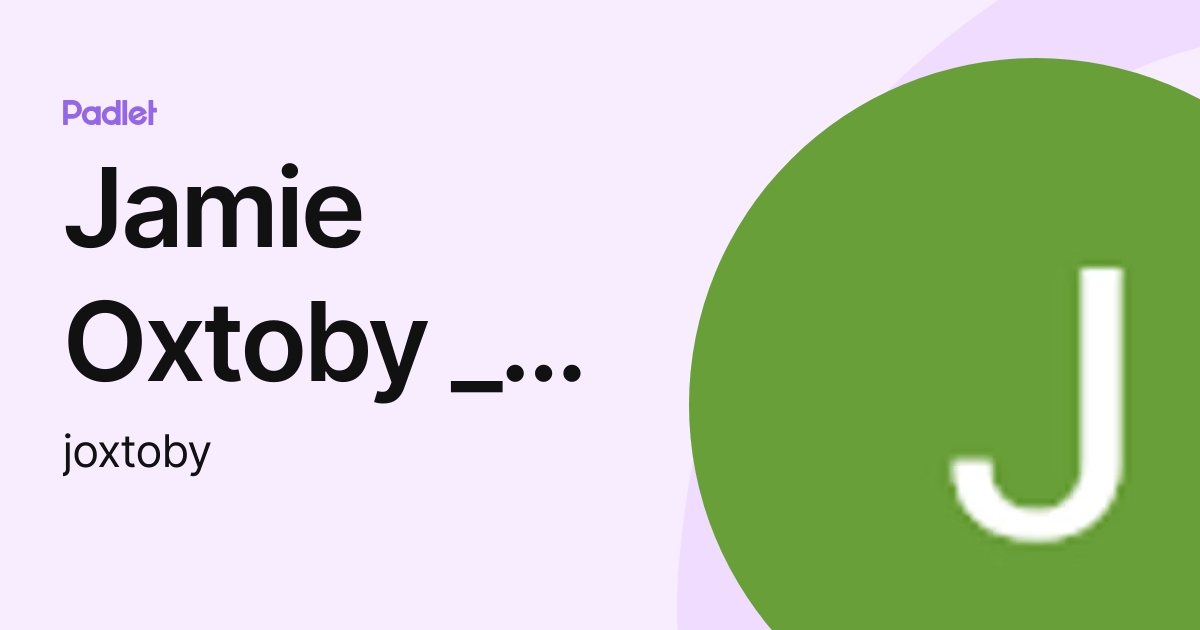 Jamie Oxtoby _ Staff - SERaleighES (joxtoby) profile | Padlet