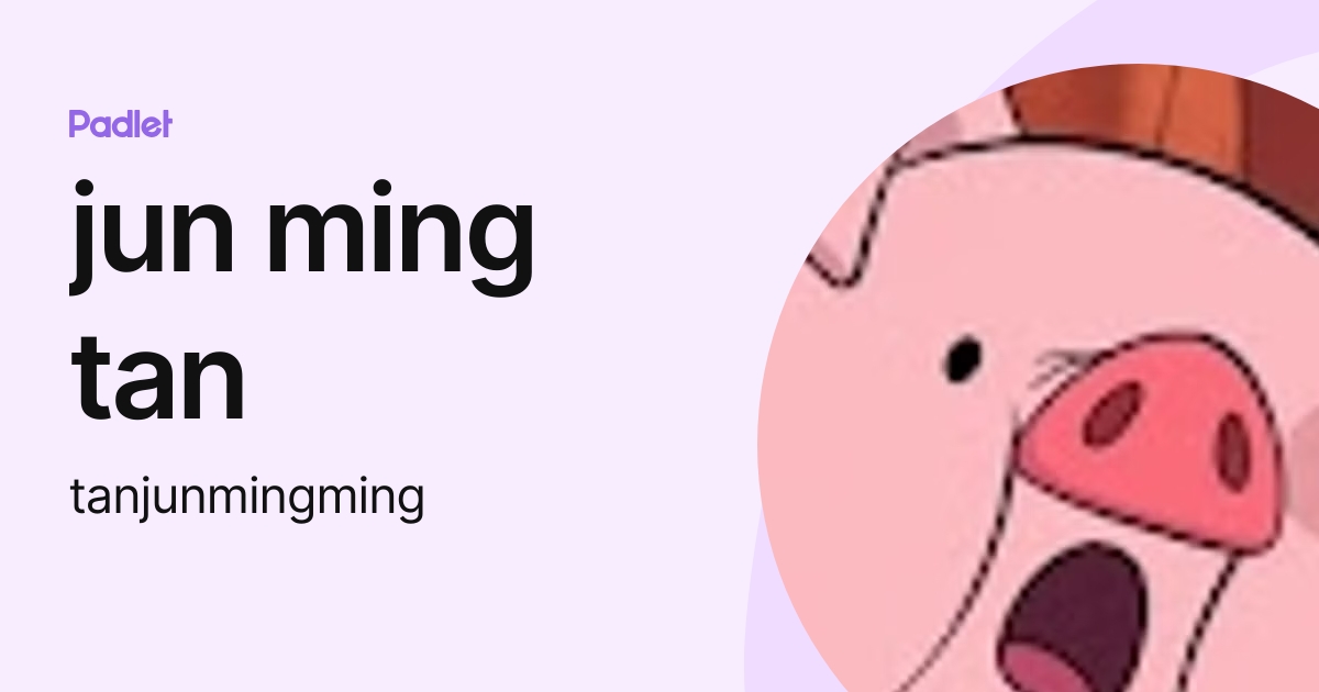jun ming tan (tanjunmingming) profile | Padlet