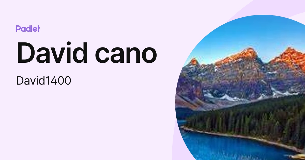 David cano (David1400) profile | Padlet