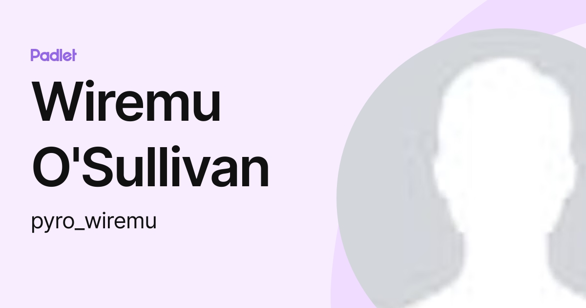 Wiremu O'Sullivan (pyro_wiremu) profile | Padlet