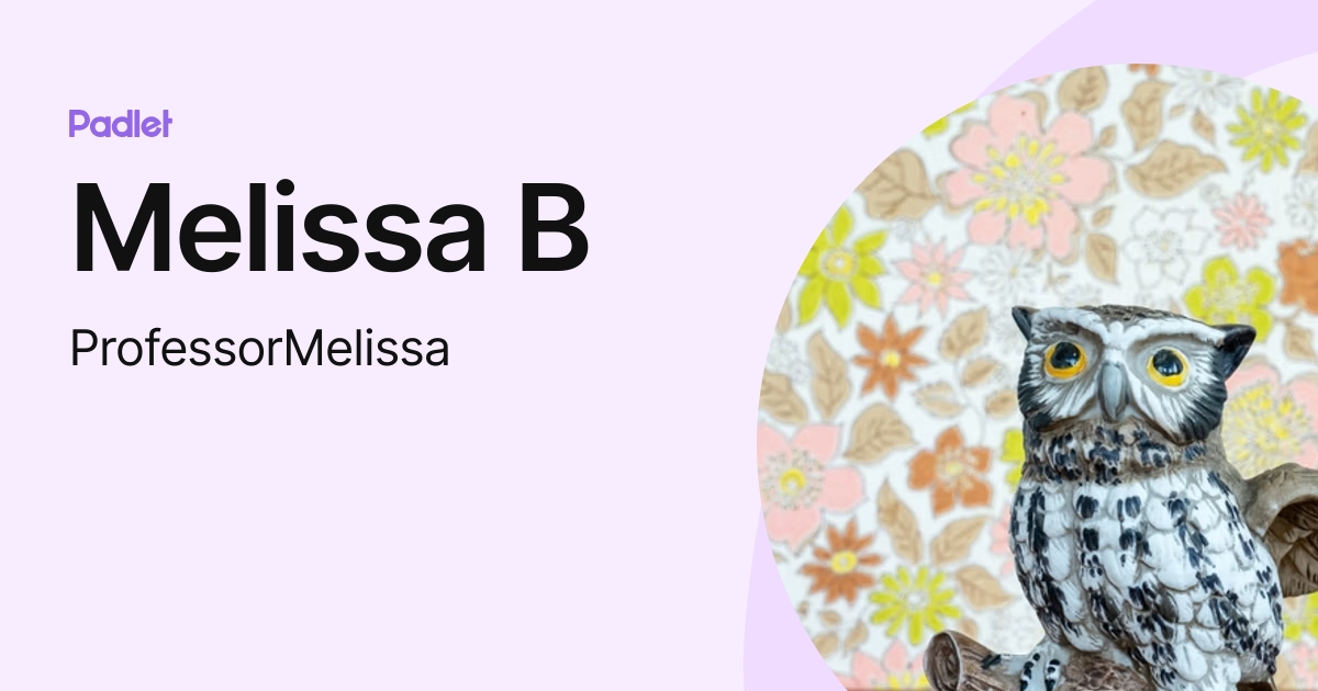 Melissa B (ProfessorMelissa) profile | Padlet