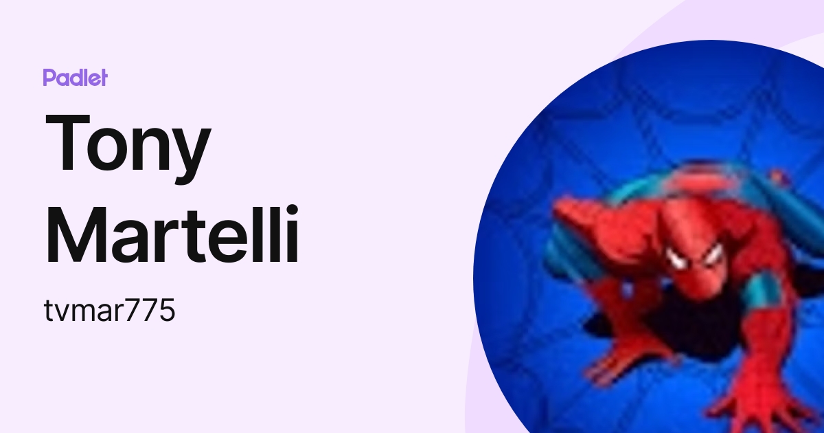 Tony Martelli (tvmar775) profile | Padlet