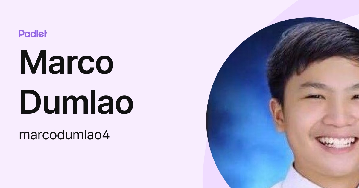 Marco Dumlao (marcodumlao3) profile | Padlet