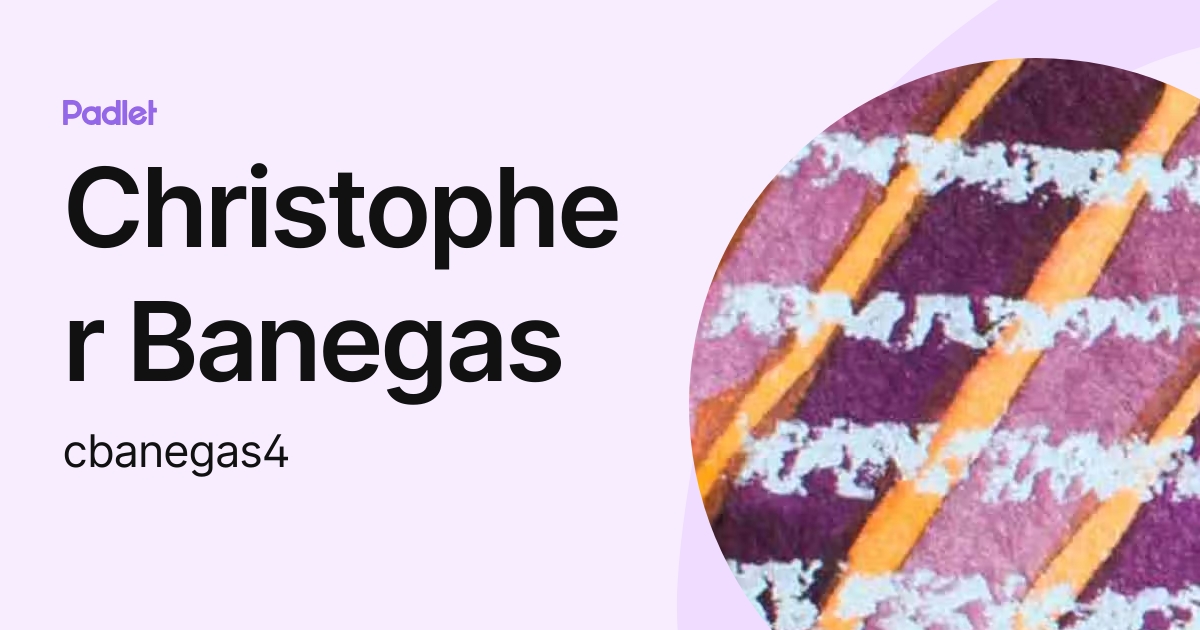 Christopher Banegas (cbanegas4) profile | Padlet