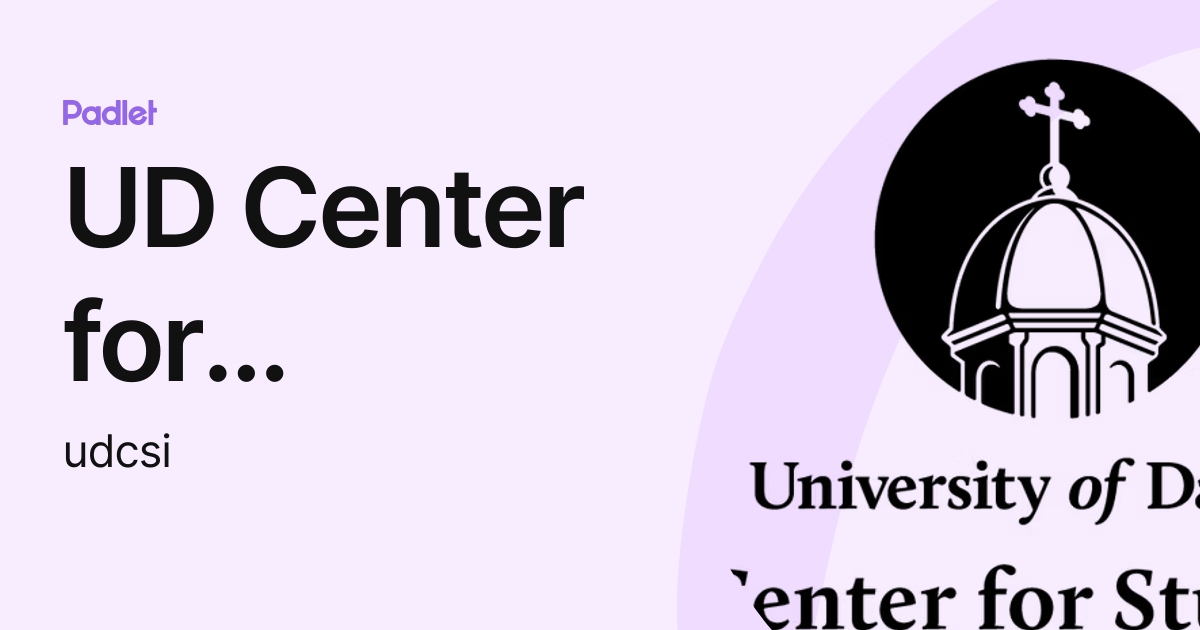 UD Center for Student Involvement (udcsi) profile | Padlet