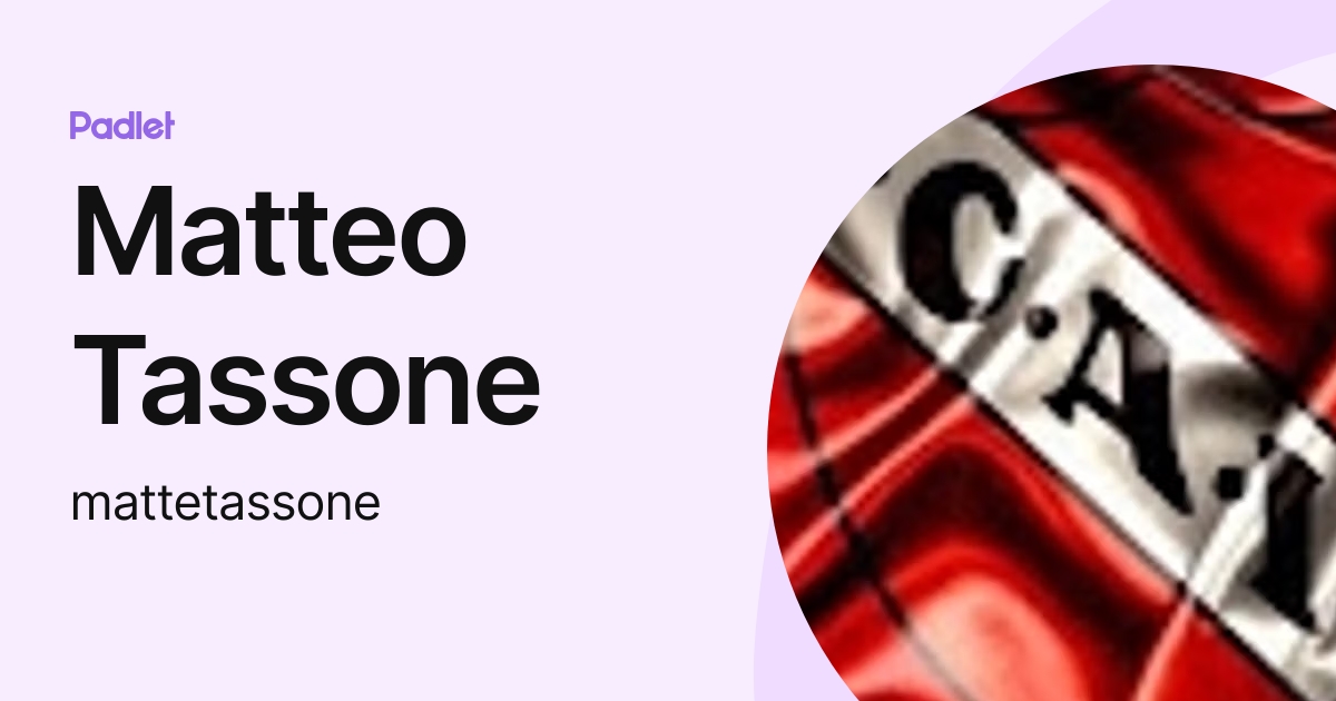 Matteo Tassone (mattetassone) profile | Padlet