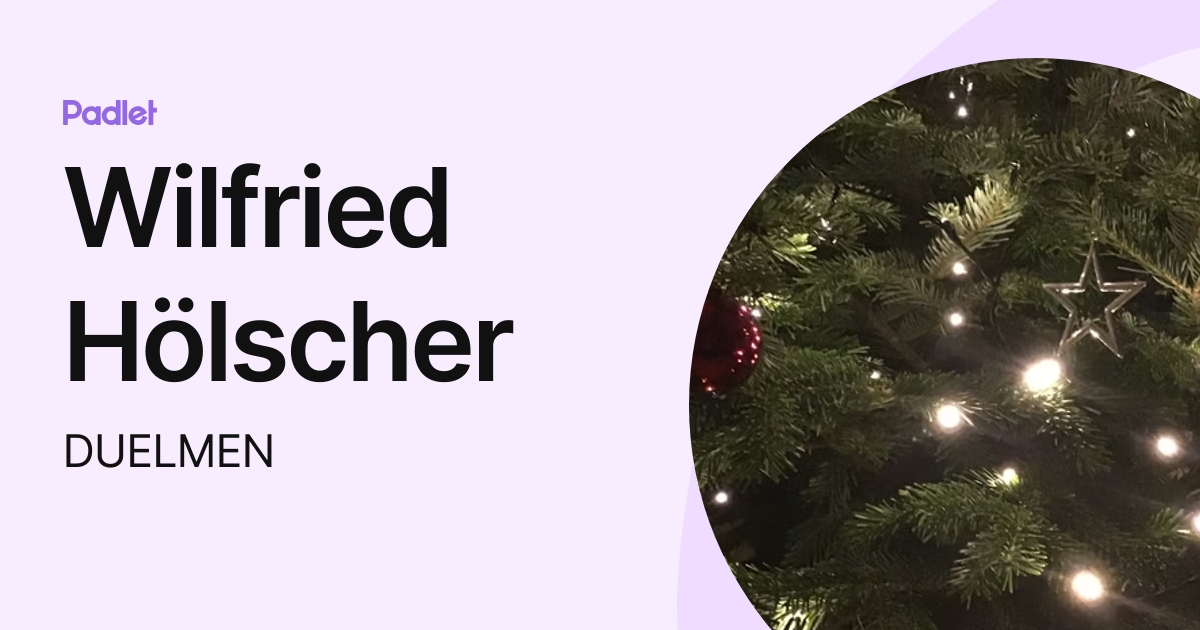 Wilfried Hölscher (DUELMEN) profile | Padlet