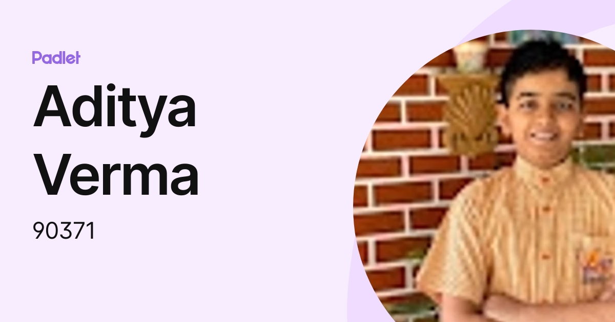 Aditya Verma (90371) profile | Padlet