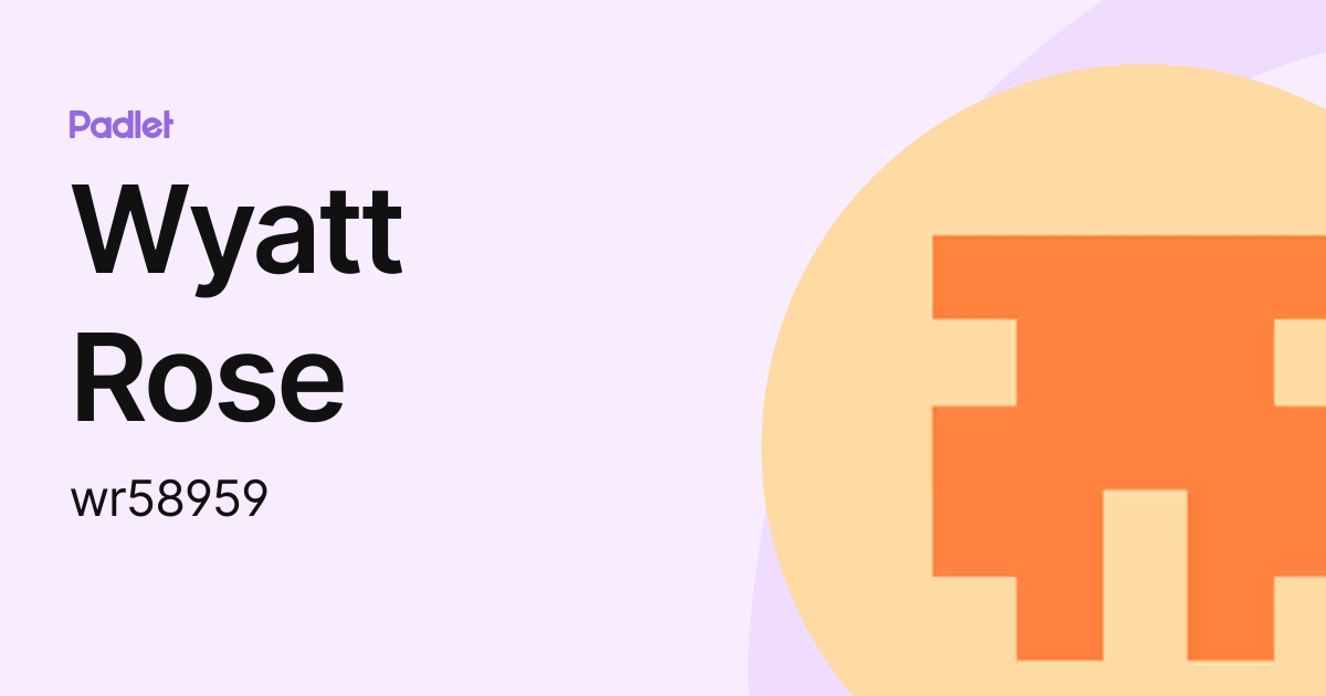 Wyatt Rose (wr58959) profile | Padlet