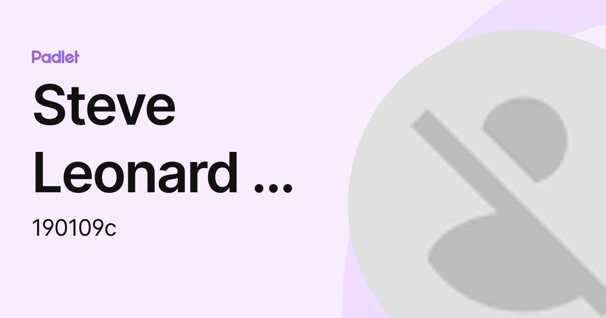 Steve Leonard D. Salonga (190109c) profile | Padlet