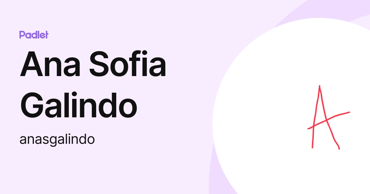 Ana Sofia Galindo (anasgalindo) profile | Padlet