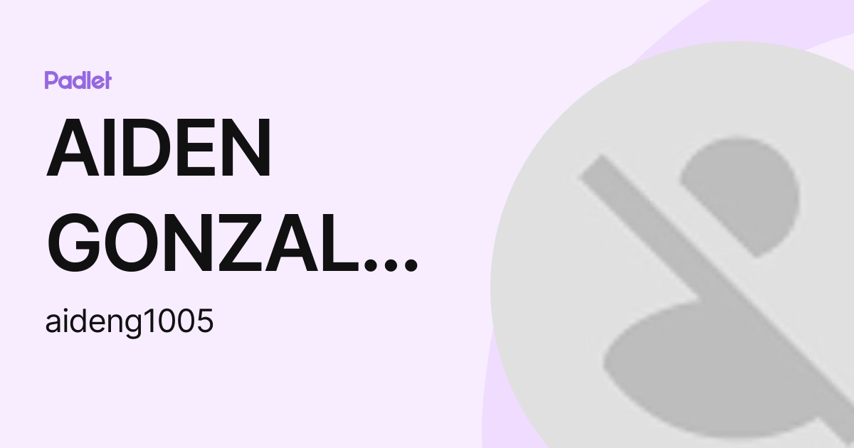 AIDEN GONZALEZ (aideng1005) profile | Padlet