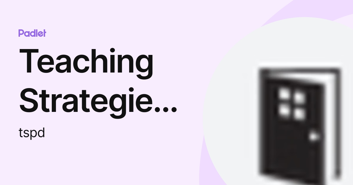 Teaching Strategies® Professional Development (tspd) profile | Padlet