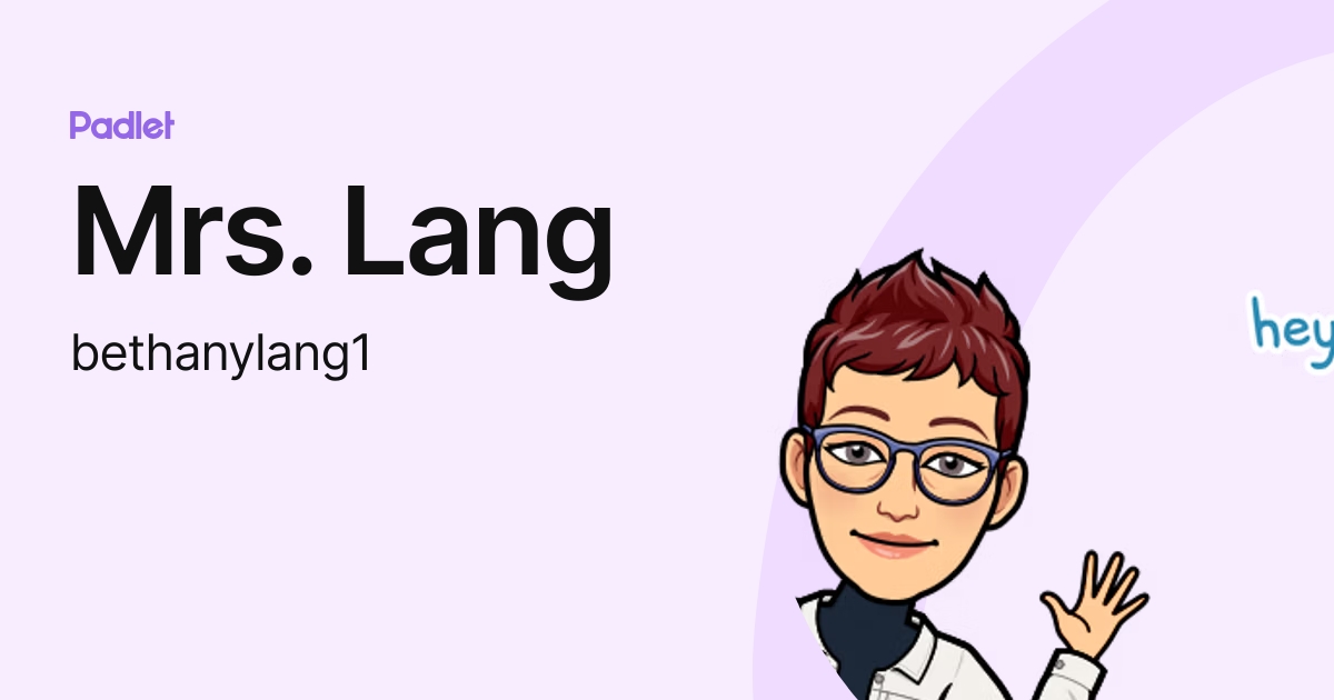 Mrs. Lang (bethanylang1) profile | Padlet