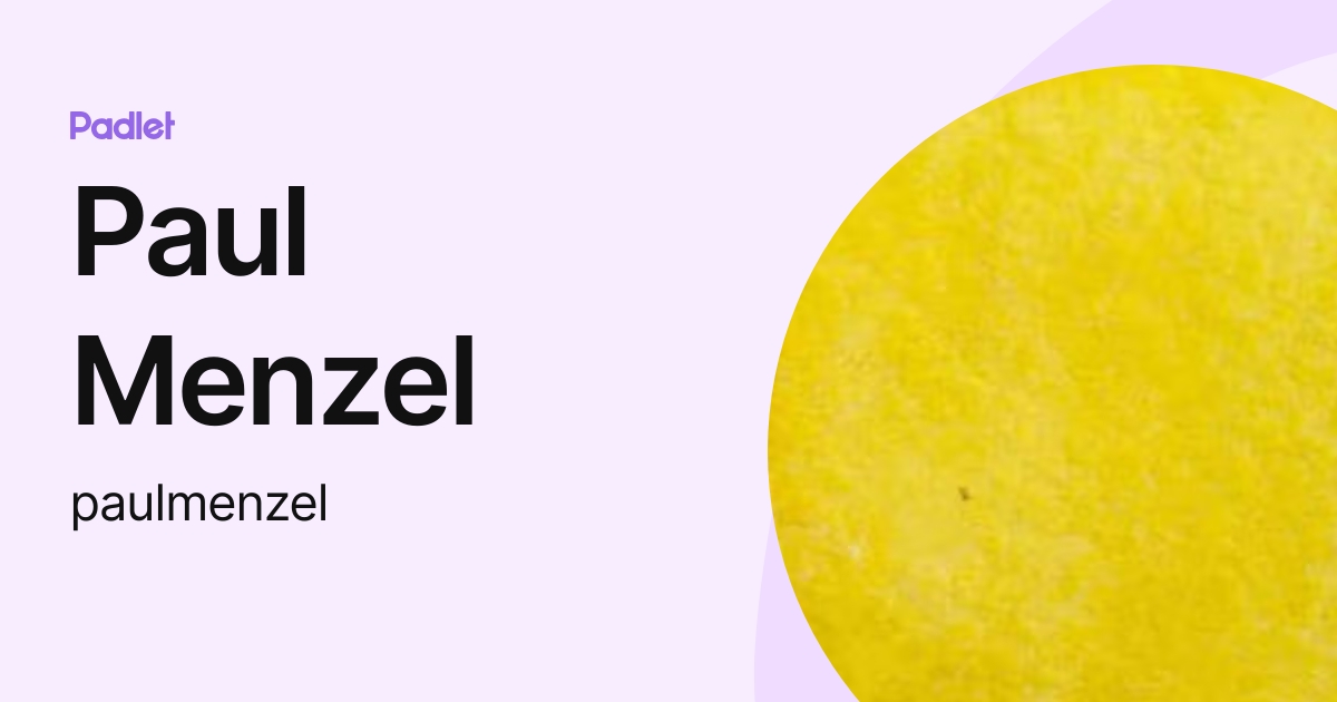 Paul Menzel (paulmenzel) profile | Padlet