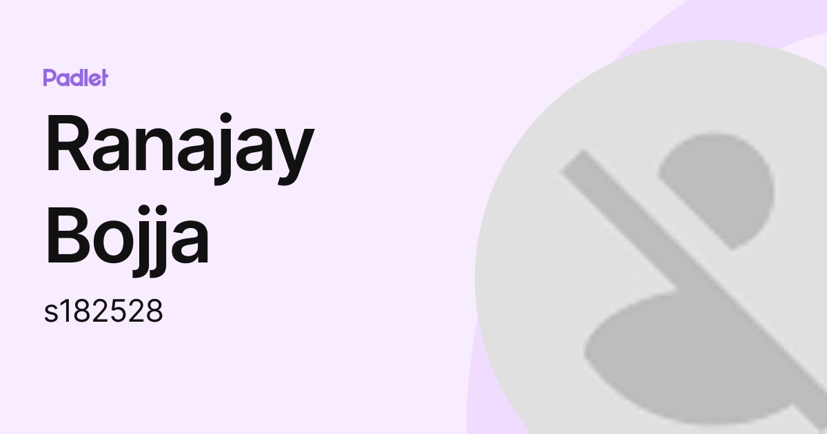 Ranajay Bojja (s182528) profile | Padlet