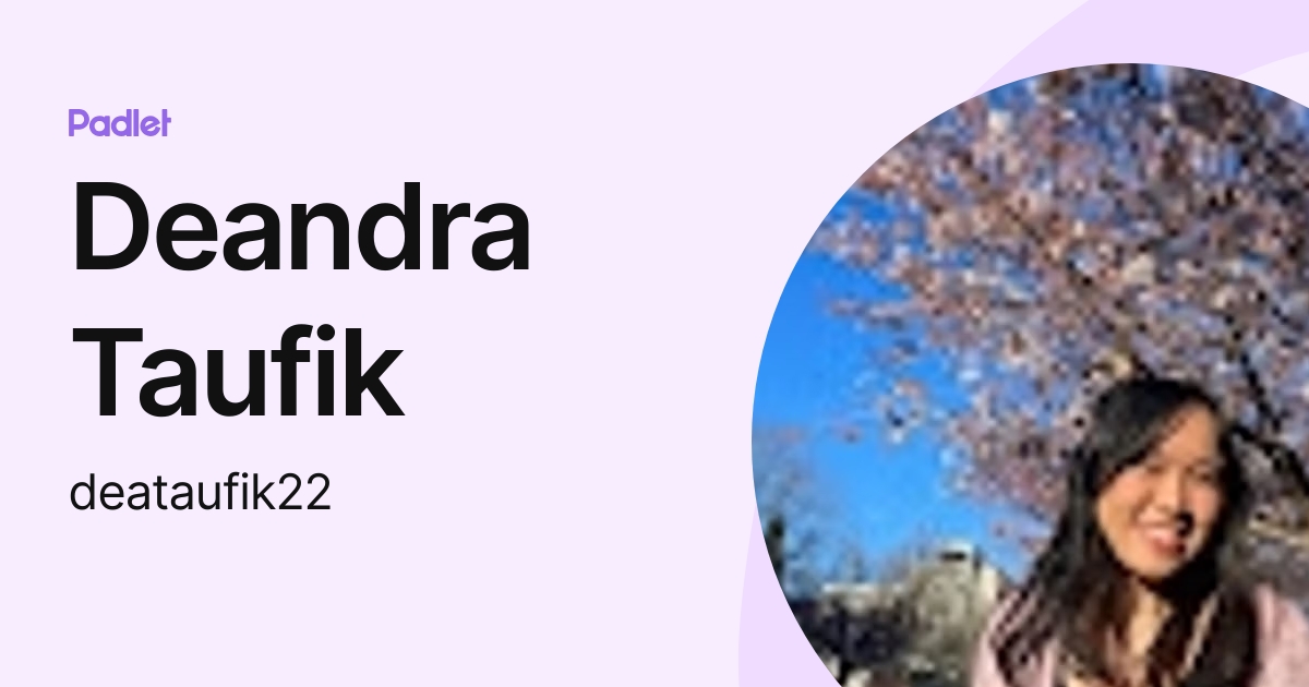 Deandra Taufik (deataufik22) profile | Padlet
