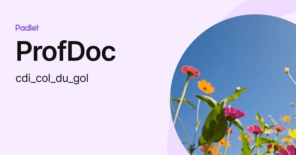 ProfDoc (cdi_col_du_gol) profile | Padlet