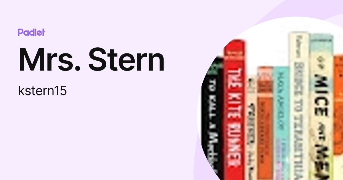 Mrs. Stern (kstern15) profile | Padlet