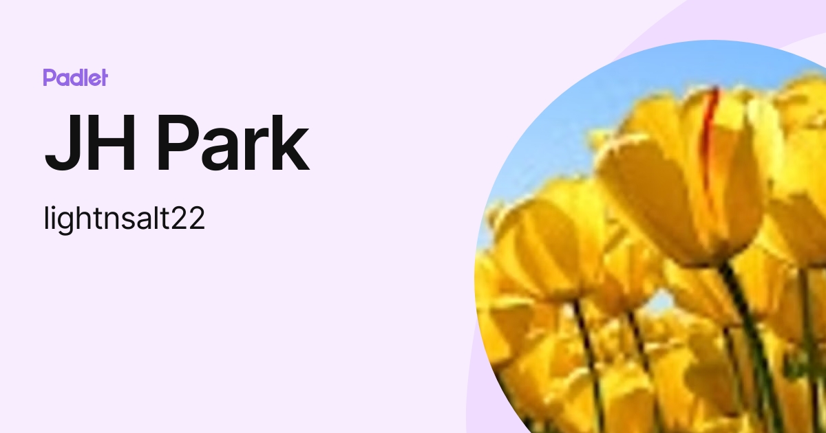 JH Park (lightnsalt22) profile | Padlet