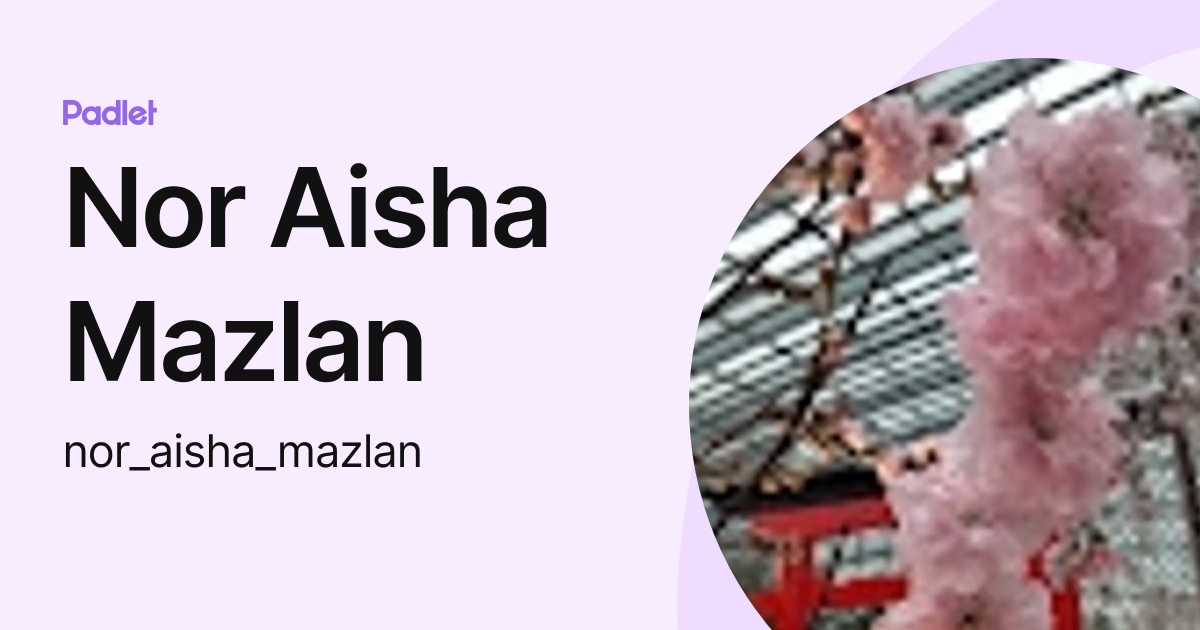 Nor Aisha Mazlan (nor_aisha_mazlan) profile | Padlet