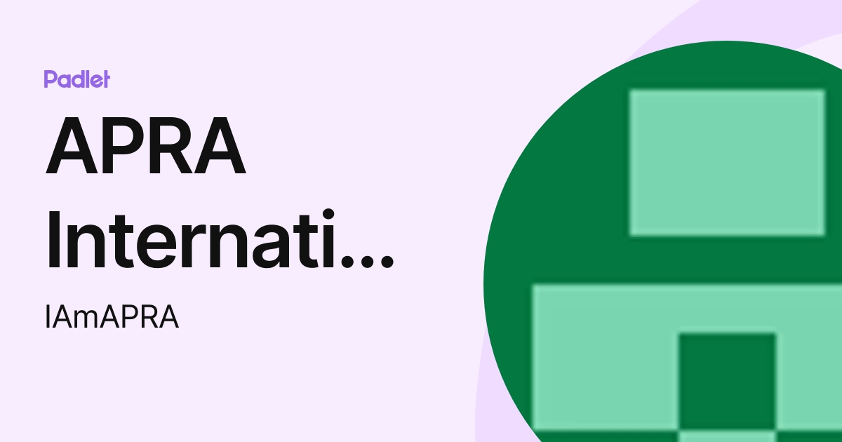 APRA International (IAmAPRA) profile | Padlet