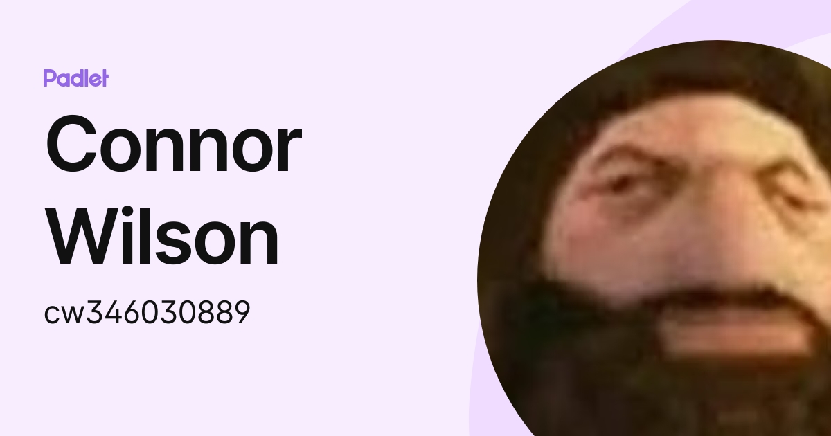 Connor Wilson (cw346030889) profile | Padlet
