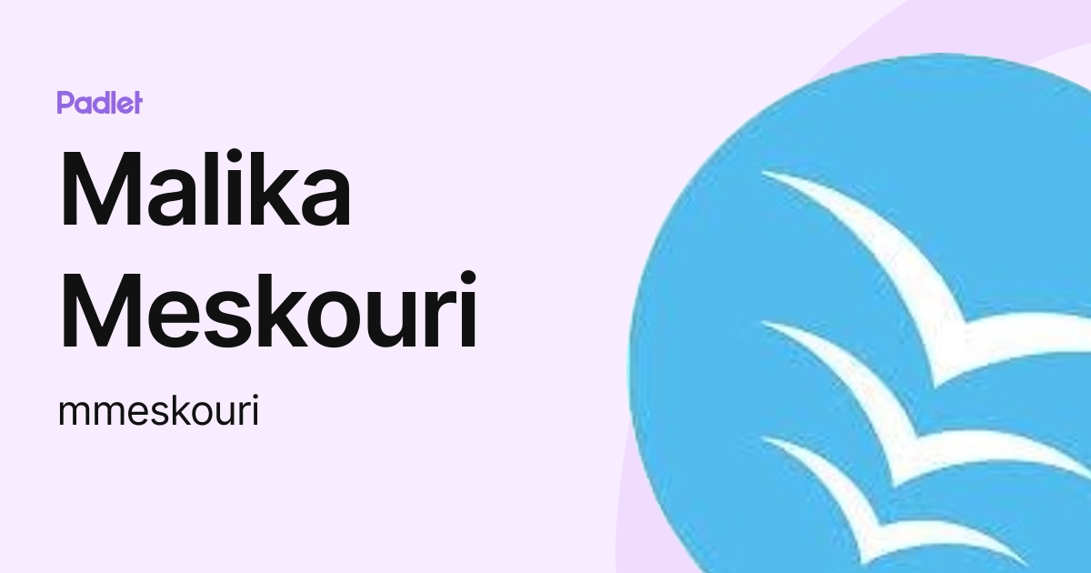 Malika Meskouri (mmeskouri) profile | Padlet