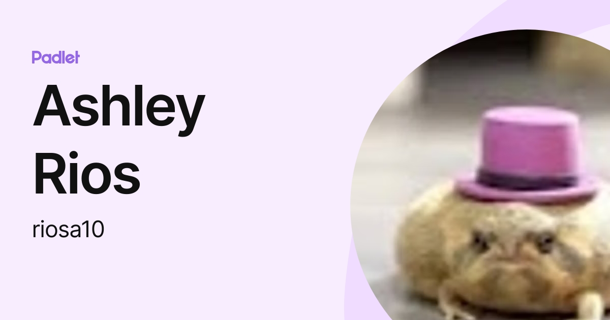 Ashley Rios (riosa10) profile | Padlet