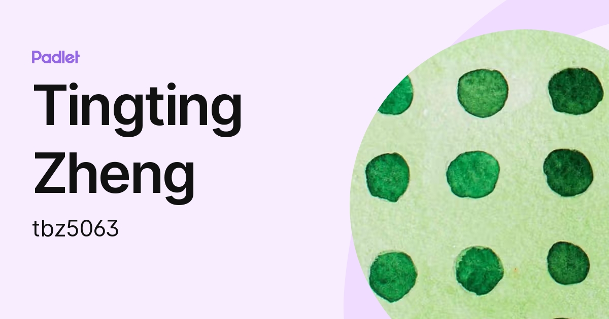 Tingting Zheng (tbz5063) profile | Padlet