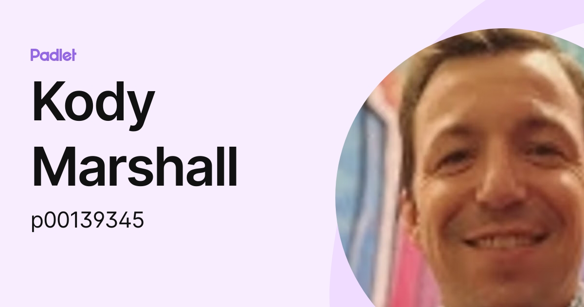 Kody Marshall (p00139345) profile | Padlet