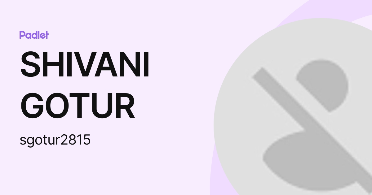 SHIVANI GOTUR (sgotur2815) profile | Padlet