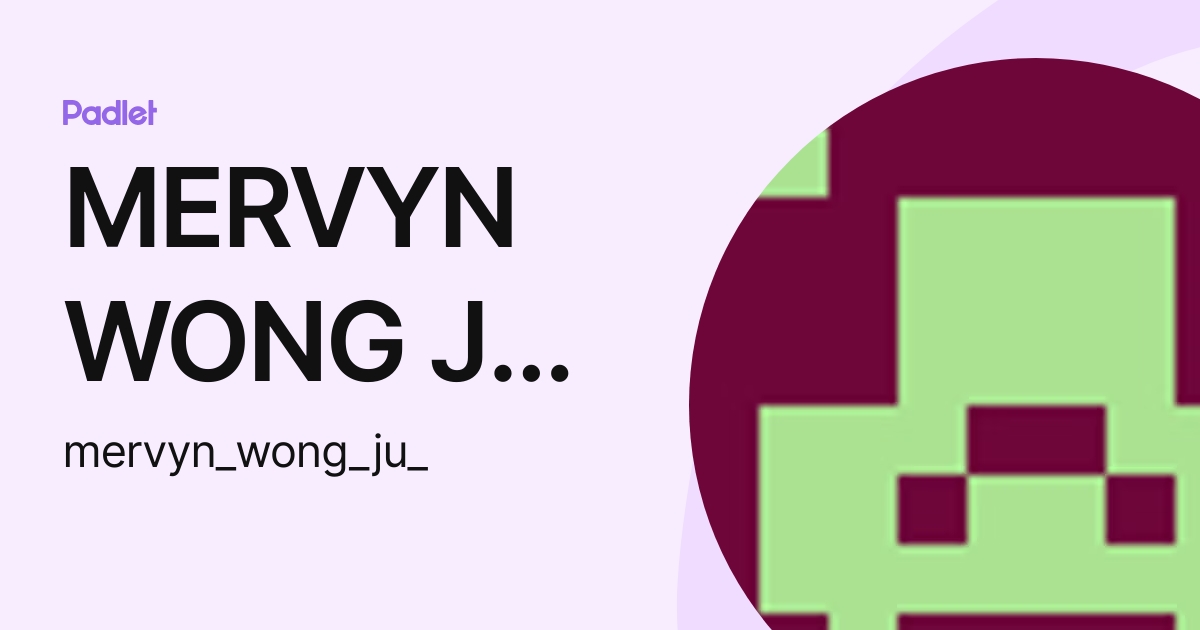 MERVYN WONG JU-LIANG (mervyn_wong_ju_) profile | Padlet