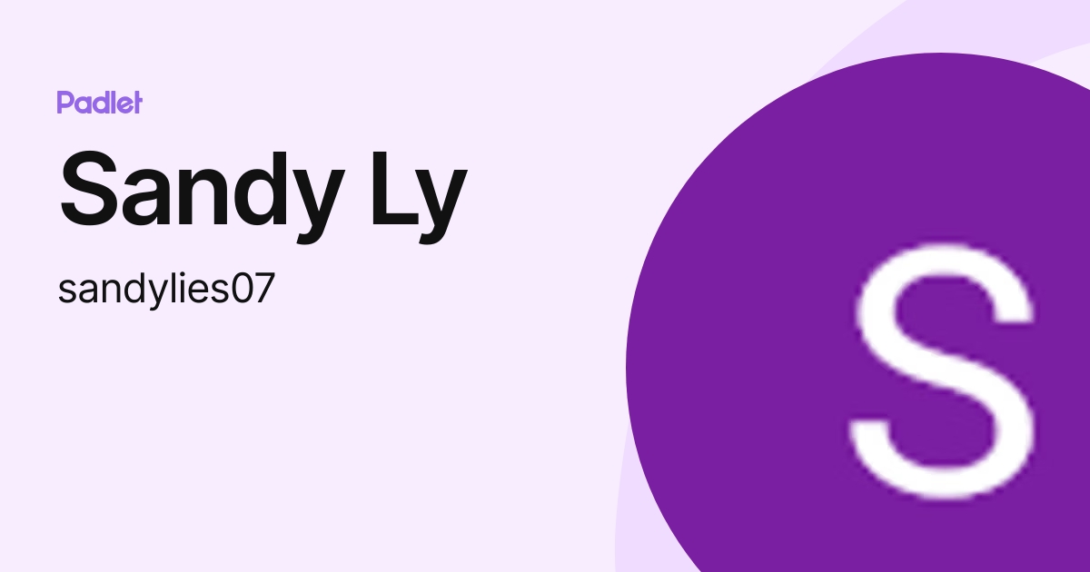 Sandy Ly (sandylies07) profile | Padlet