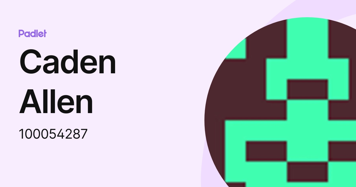 Caden Allen (100054287) profile | Padlet