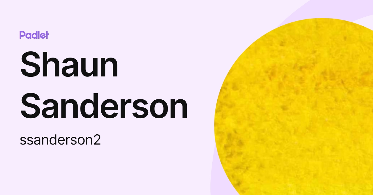 Shaun Sanderson (ssanderson2) profile | Padlet