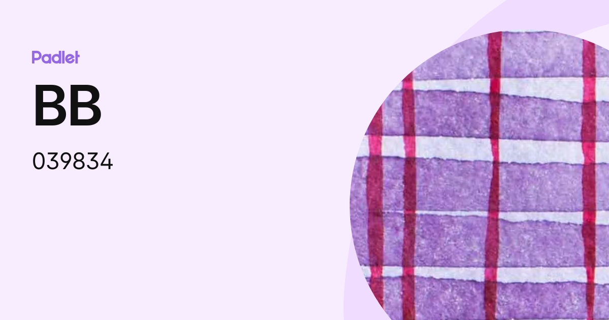 BB (039834) profile | Padlet