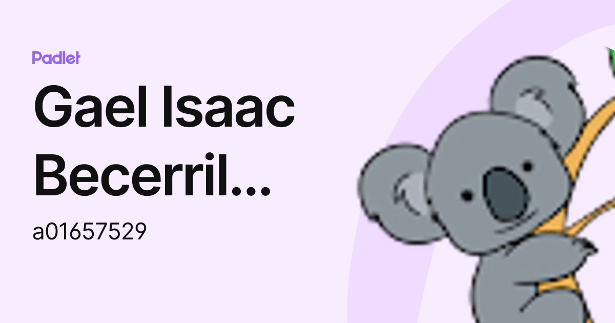 Gael Isaac Becerril Lechuga (a01657529) profile | Padlet