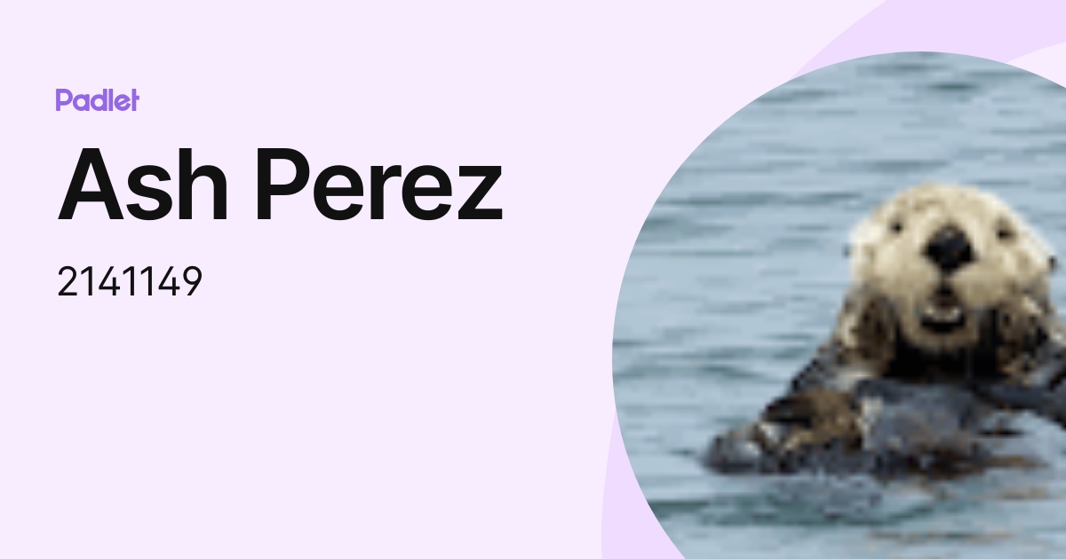 Ash Perez (2141149) profile | Padlet