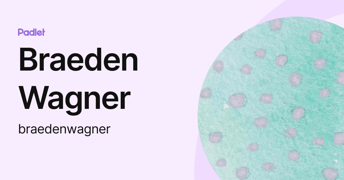 Braeden Wagner (braedenwagner) profile | Padlet