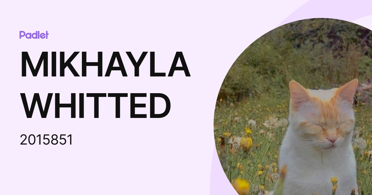 MIKHAYLA WHITTED (2015851) profile | Padlet