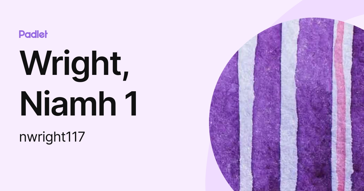 Wright, Niamh 1 (nwright117) profile | Padlet