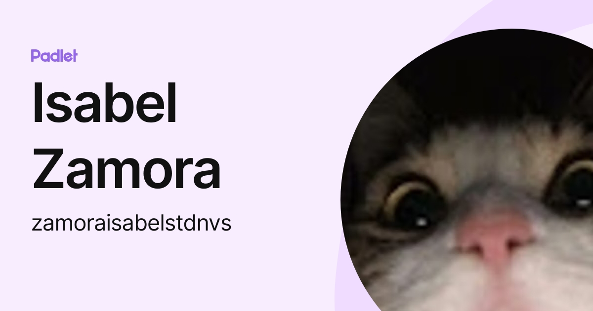 Isabel Zamora (zamoraisabelstdnvs) profile | Padlet