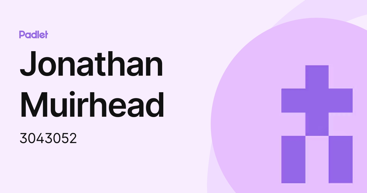 Jonathan Muirhead (3043052) profile | Padlet